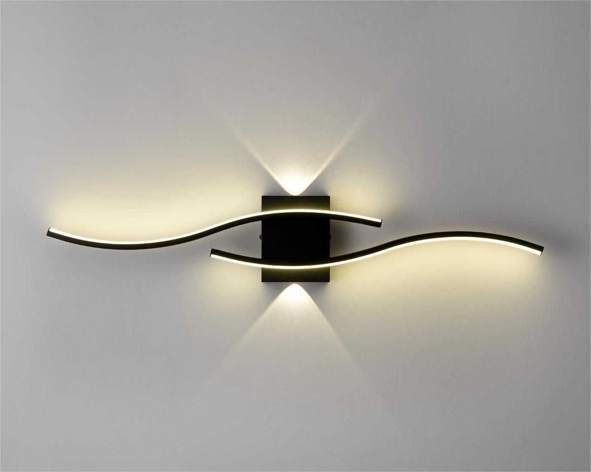 Modern Black Creative Wave Strip Led Wall Light Fixture - CLAXY