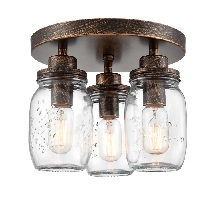 Mason Jar Flush Mount Ceiling Light | Claxy
