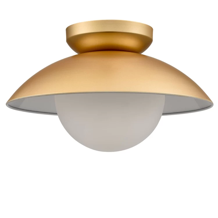 Modern Industrial Gold Flush Mount Ceiling Light Glass Shade