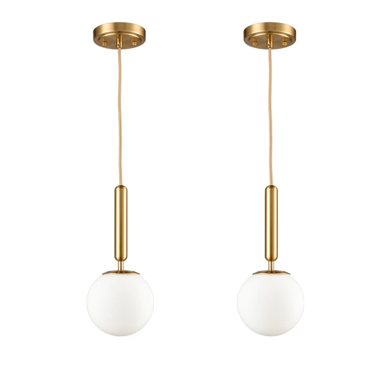 Kitchen Island Gold Globe Pendant Light Set of 2 | Claxy Lighting
