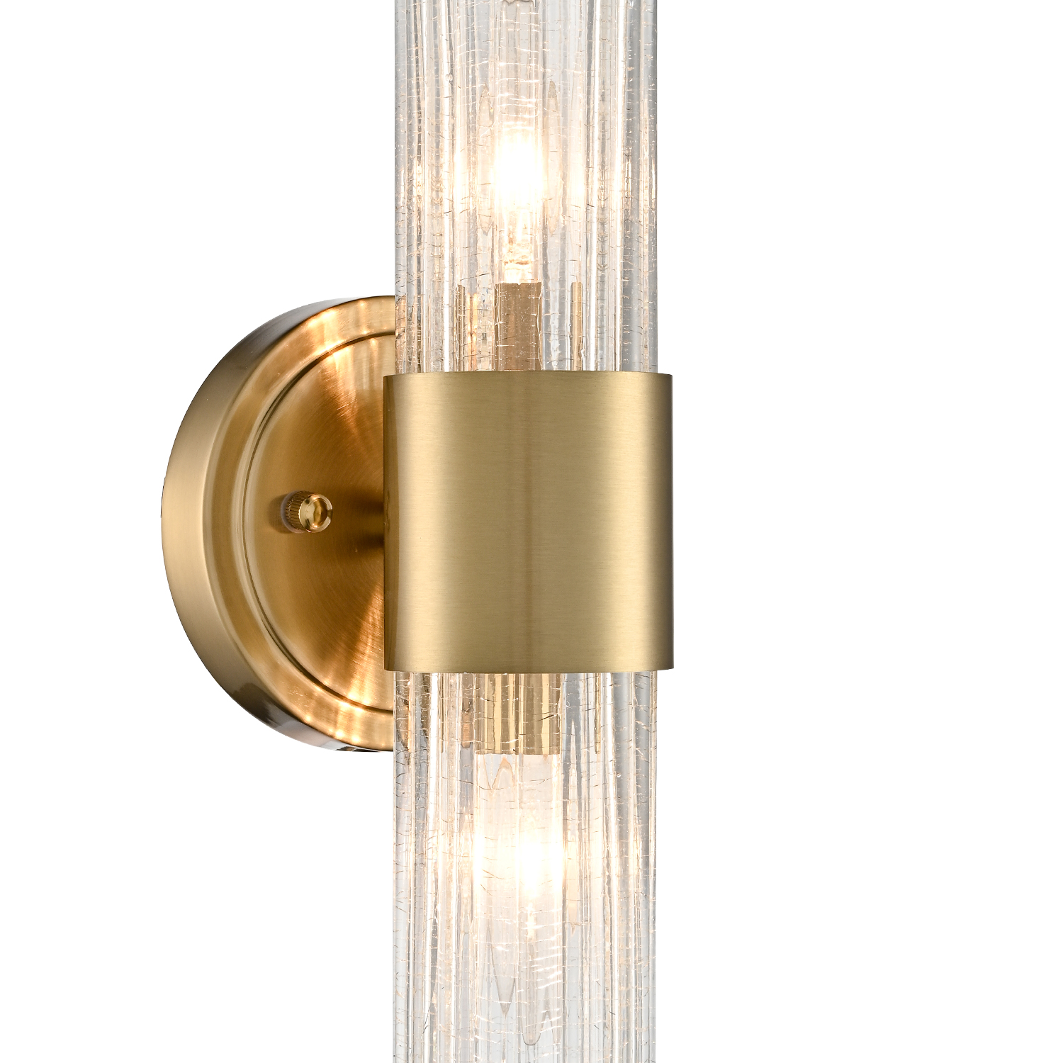 Modern Gold Wall Sconce with Crackle Glass Shade