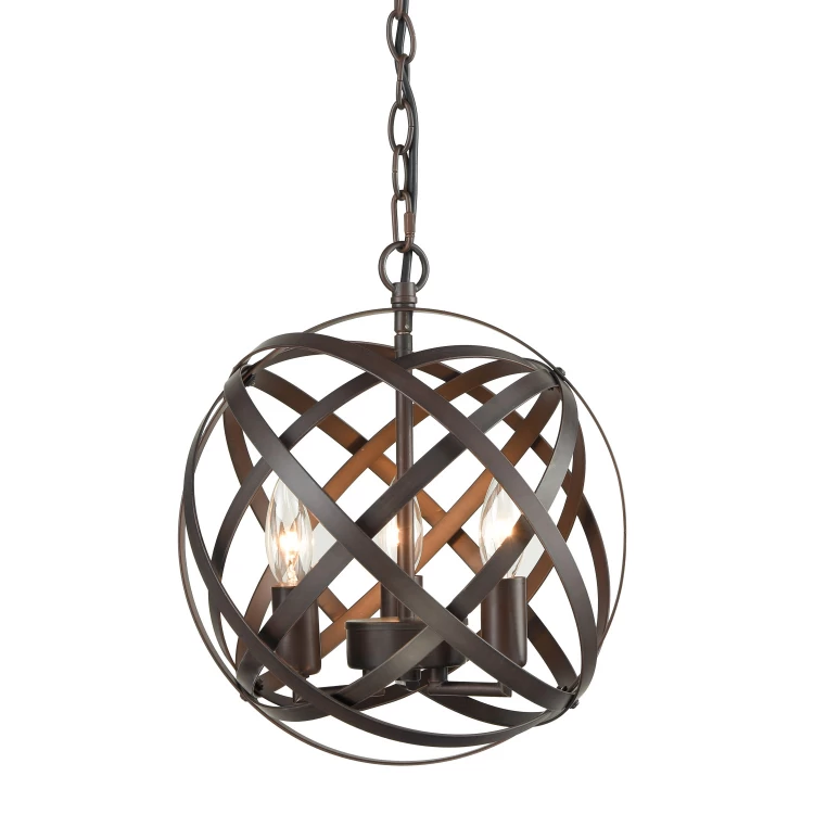 Metal Globe Pendant Light Chain Hung Rubbed Bronze| Claxy