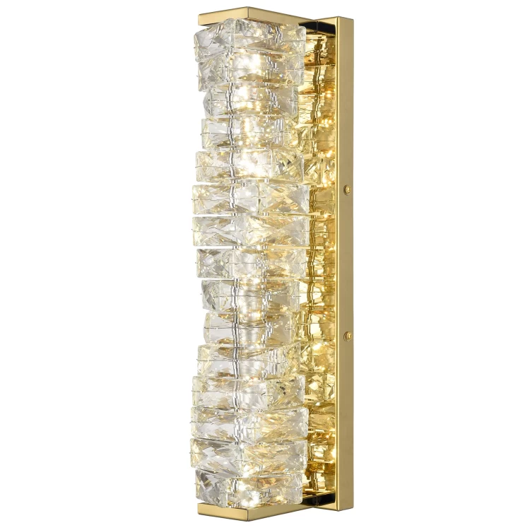 Crystal Gold Bathroom Vanity Lights LED Stainless Steel Fixture