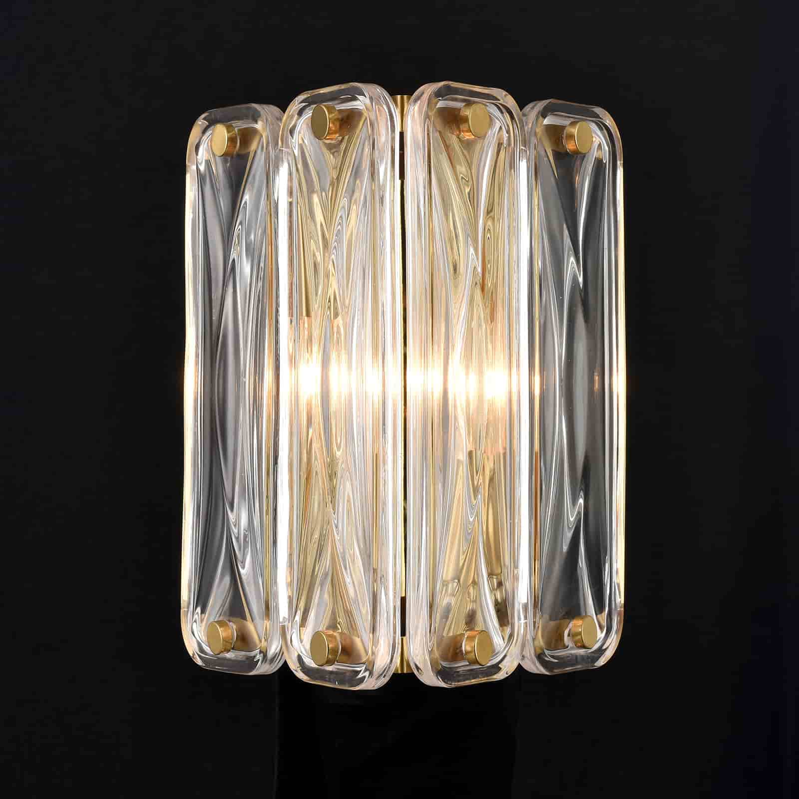 Modern Crystal Wall Sconce Light Fixture 2-Light Gold Sconces Wall ...