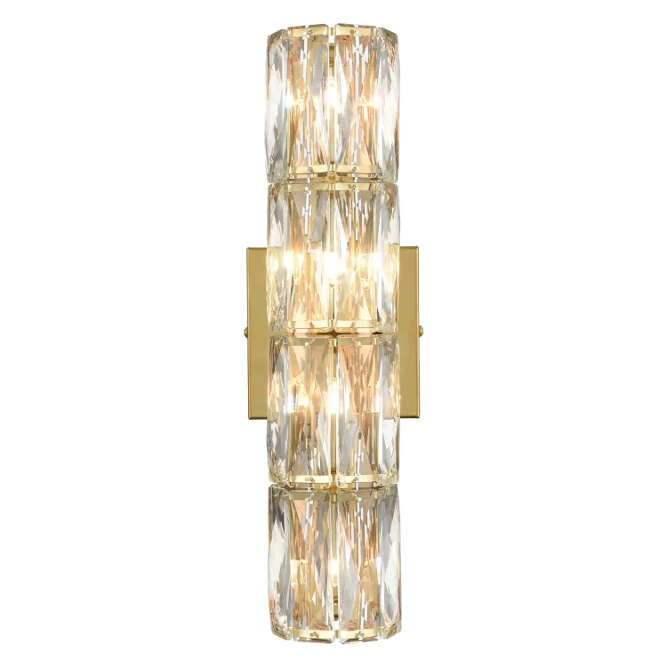 Gold Wall Sconces 4-Light Crystal Wall Light Fixture | Claxy