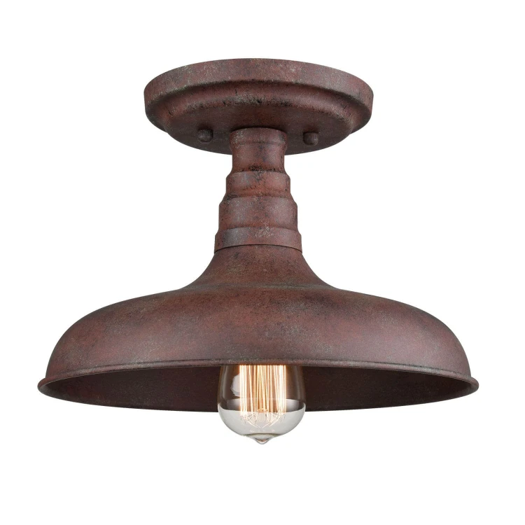Rustic Ceiling Lights Metal Barn Shade Semi-flush | Claxy
