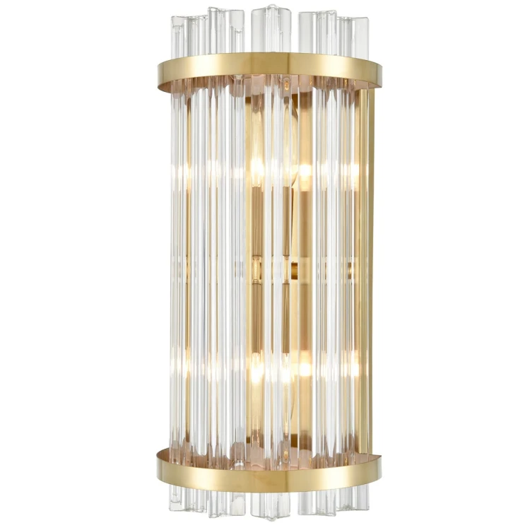 Modern Crystal Wall Sconces Brass Light for Bathroom | Claxy