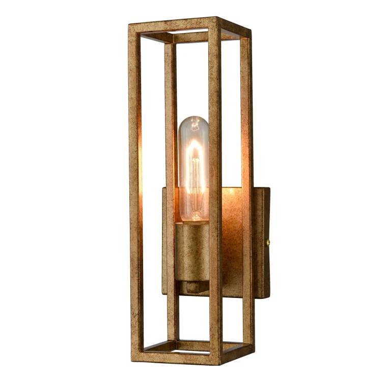 Brass Wall Sconce Cuboid Cage Wall Light | Claxy