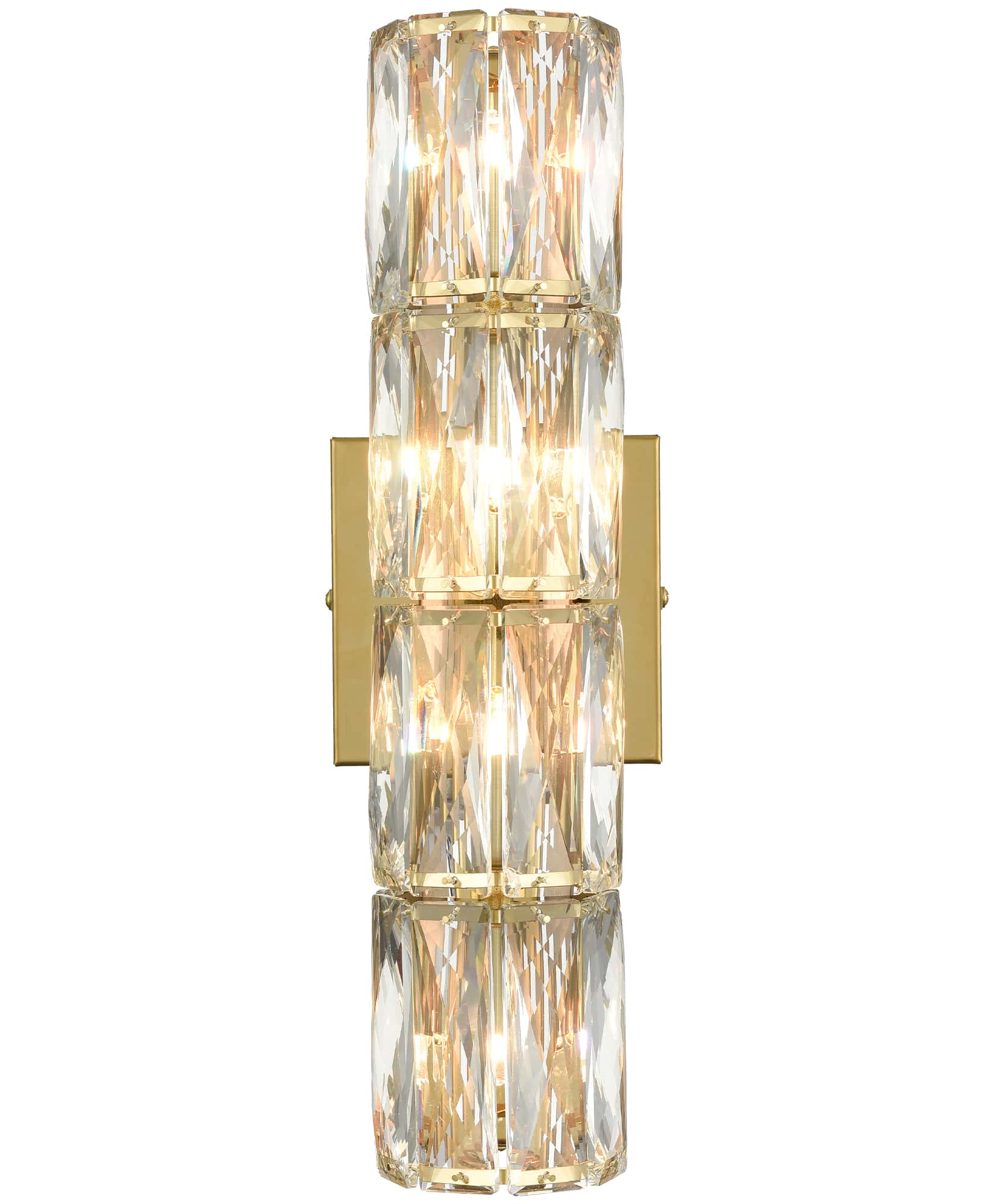 Gold Wall Sconces 4-Light Crystal Wall Light Fixture | Claxy