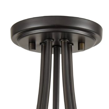 5-light Bronze Semi-flush Mount Ceiling Chandelier | Claxy