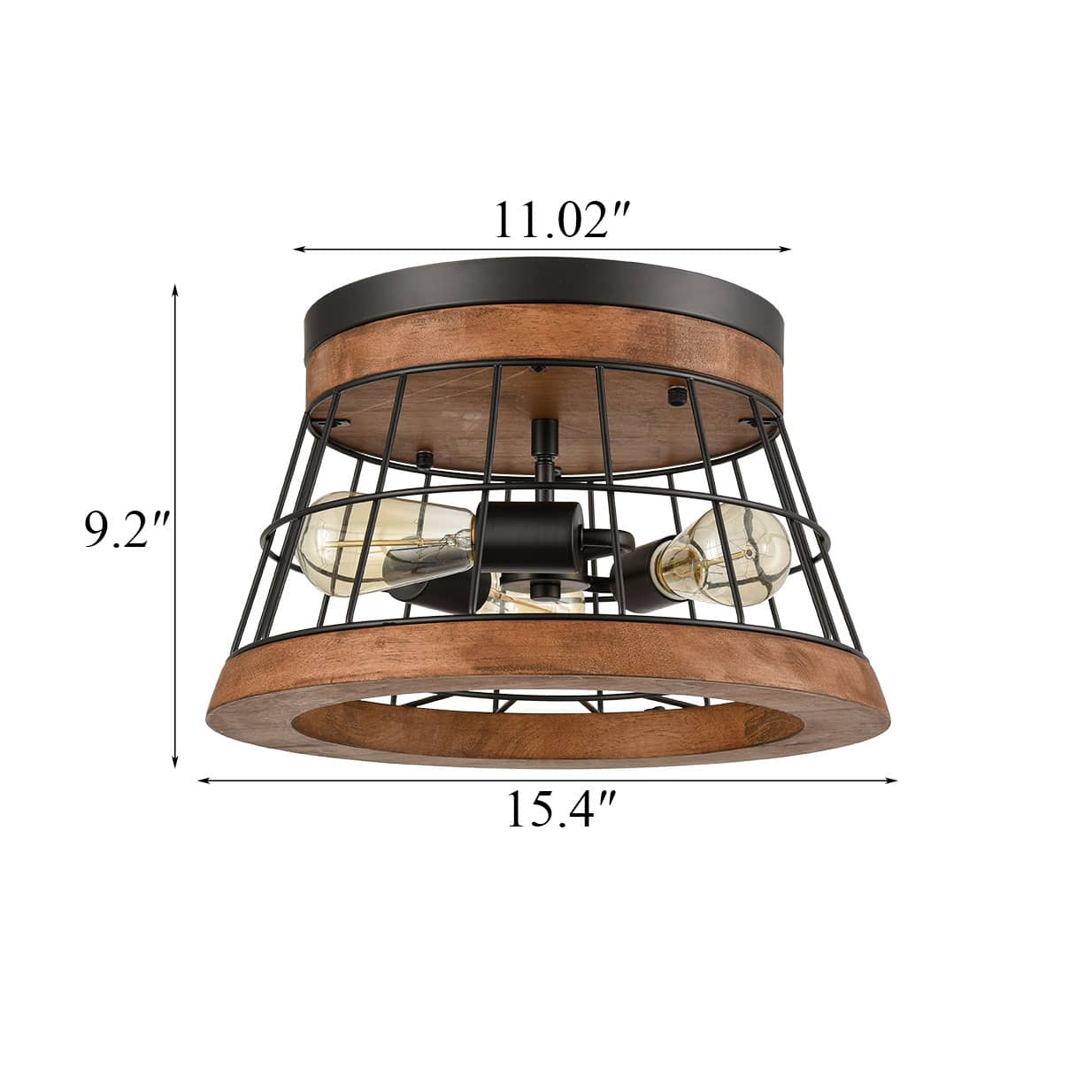 Brown Rustic Oak Wood Ceiling Light Farmhouse Light | Claxy