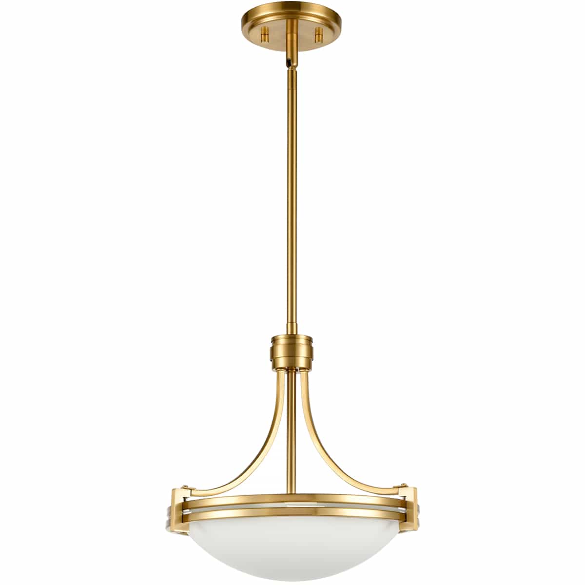 Brass Modern Height Adjustable Pendant Fixture - 2 Lights | Claxy