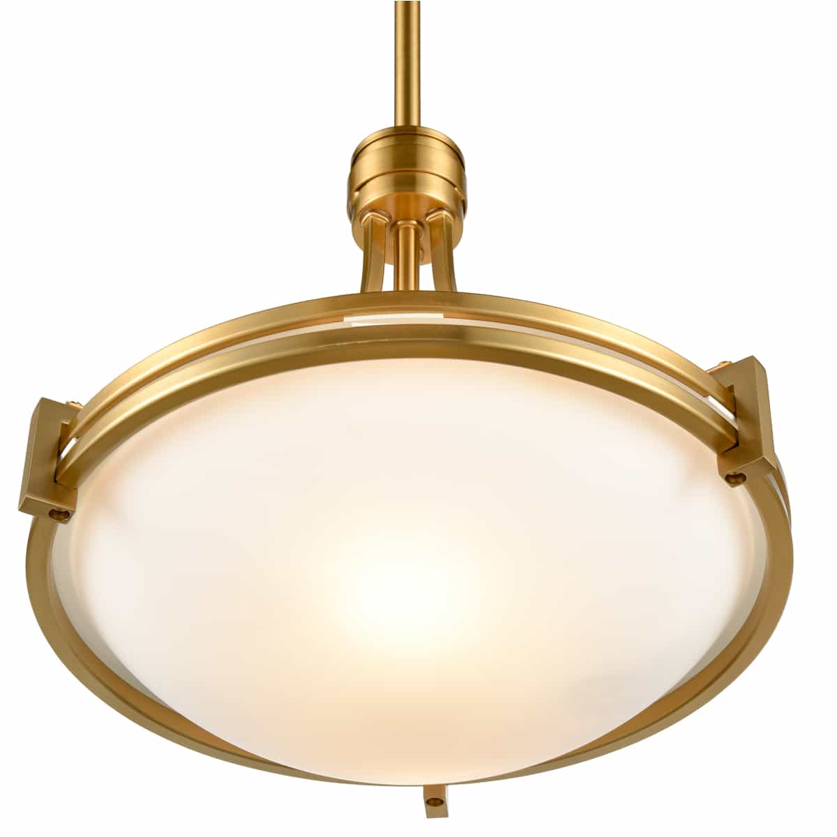 Brass Modern Height Adjustable Pendant Fixture - 2 Lights | Claxy