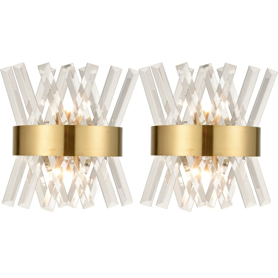 Modern Brass Crystal Wall Sconce - Pack of 2 wall lighting