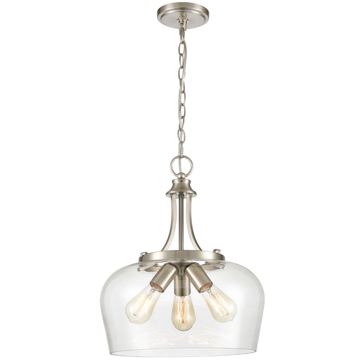 Modern Clear Glass Ceiling Pendant Fixture - 3 Lights | Claxy