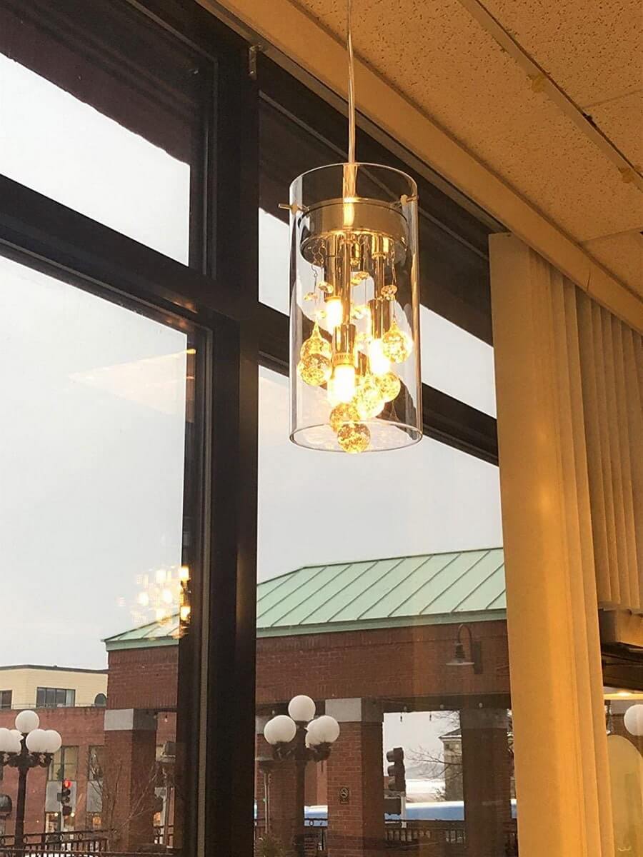 Modern Crystal Pendant Light Mini Glass Cylinder Fixture