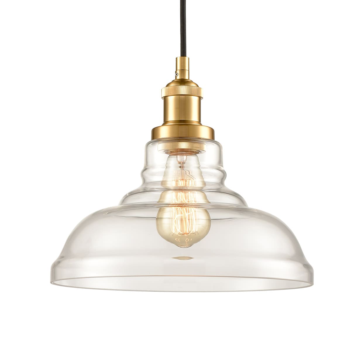 Antique Bronze Industrial Glass Kitchen Pendant Light | Claxy