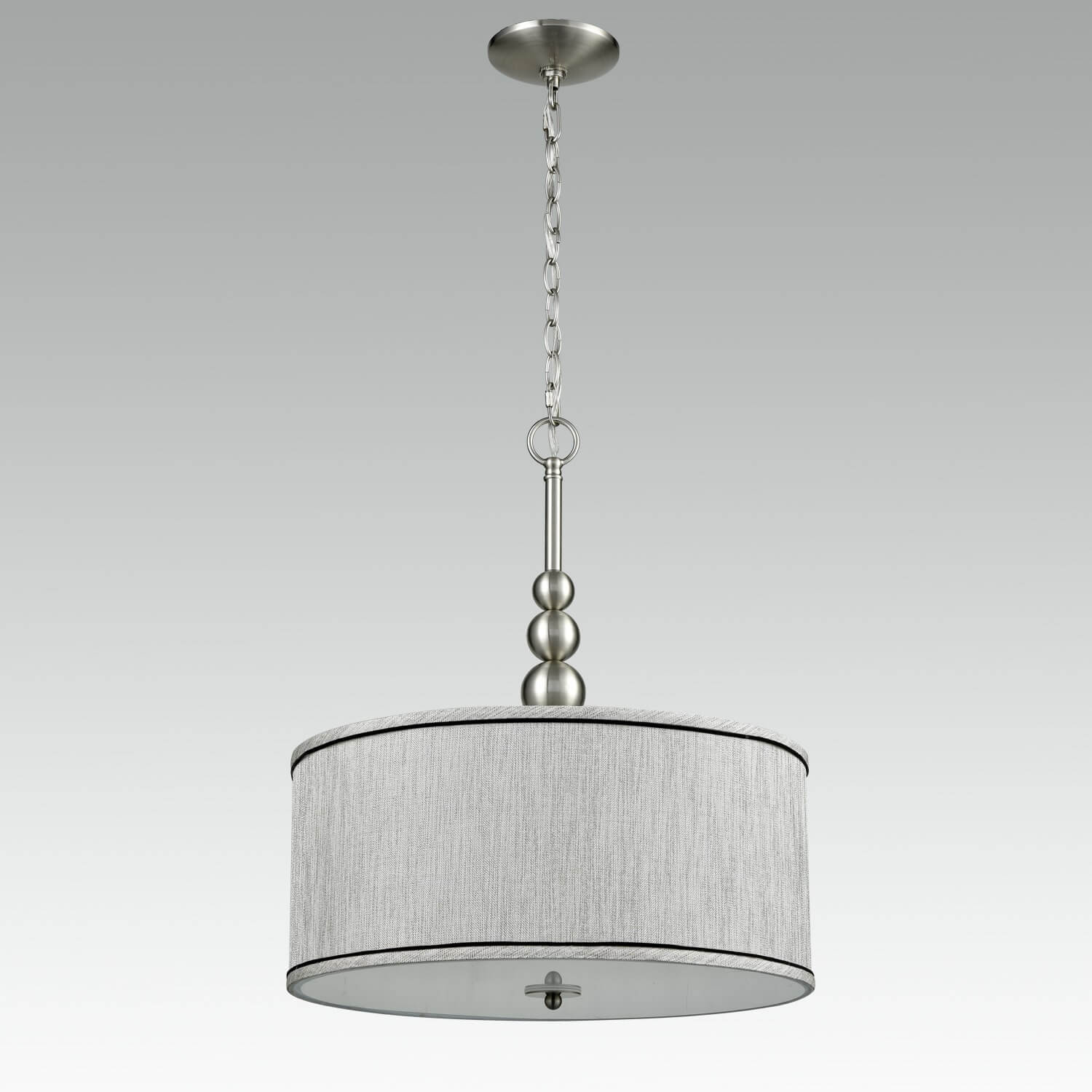 Modern Fabric Drum Pendant Lighting Brushed Nickel | Claxy