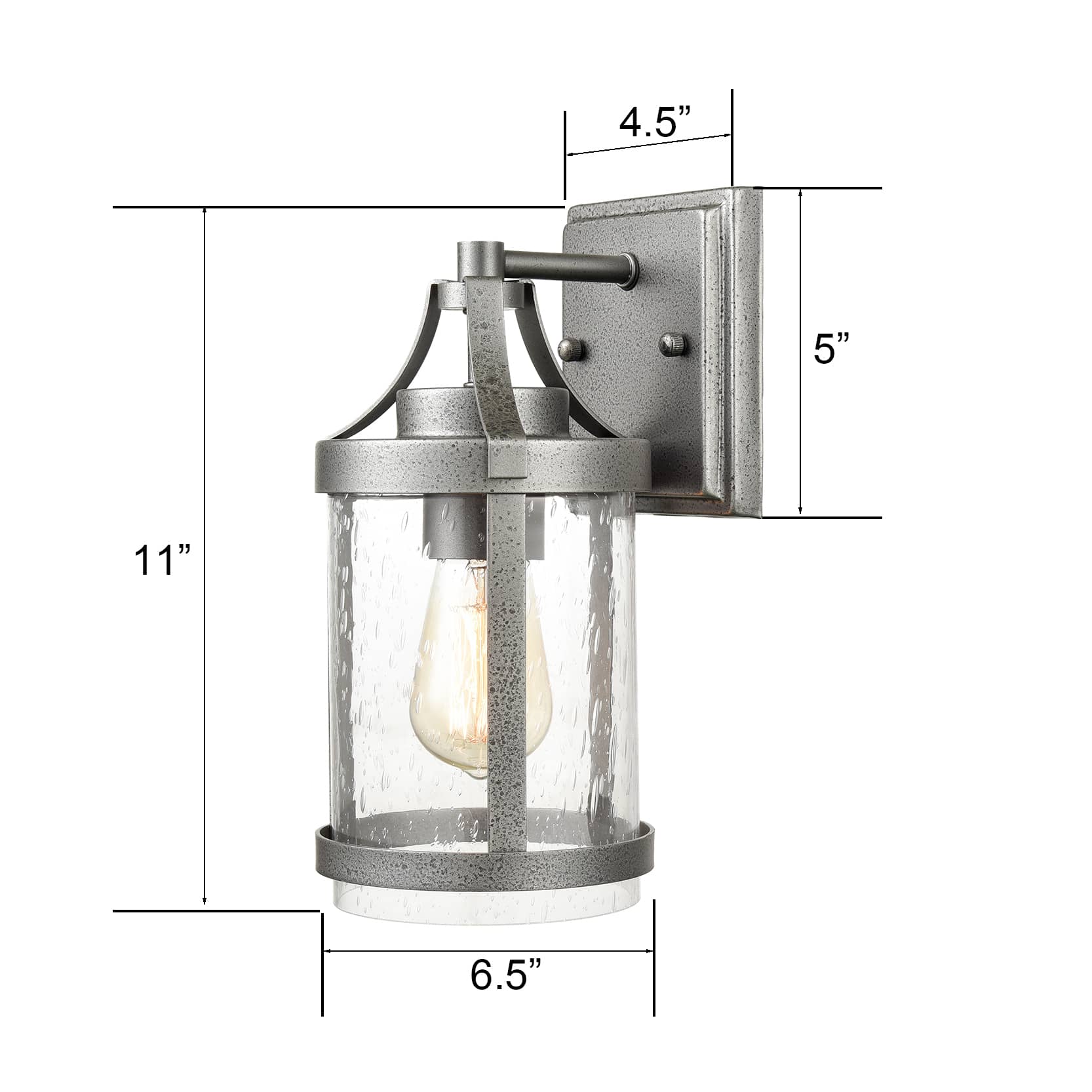 Vintage Seeded Glass Outdoor Wall Sconce | Claxy