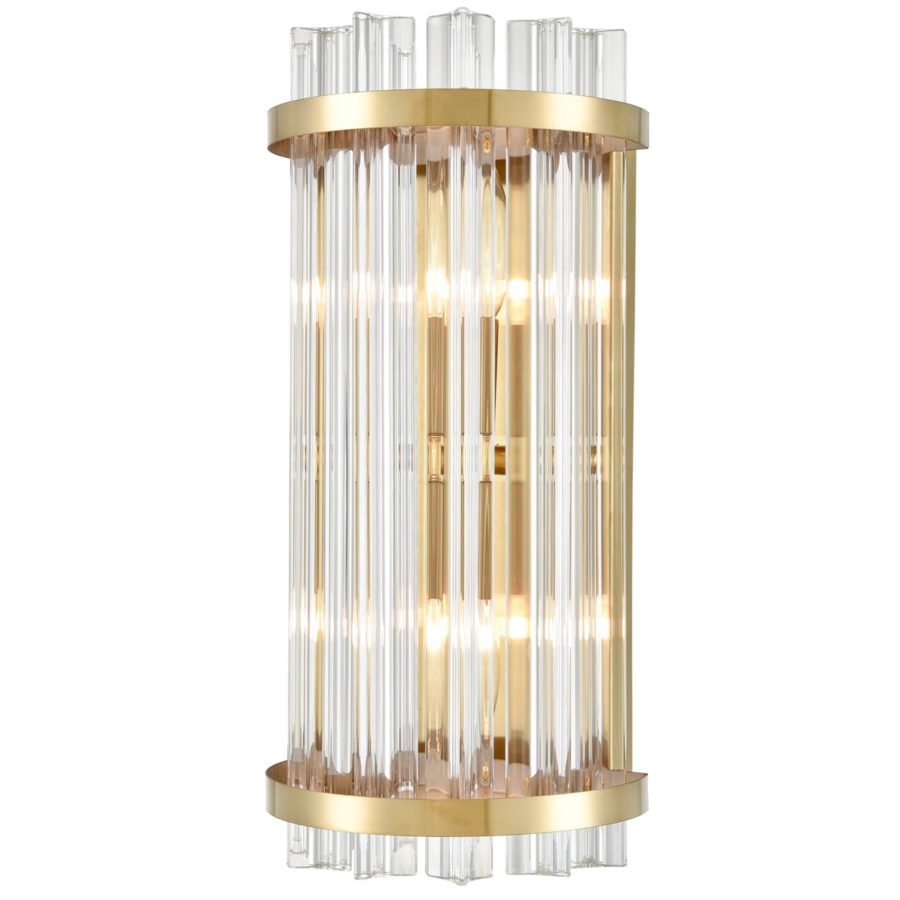 Modern Crystal Wall Sconces Brass Light for Bathroom | Claxy