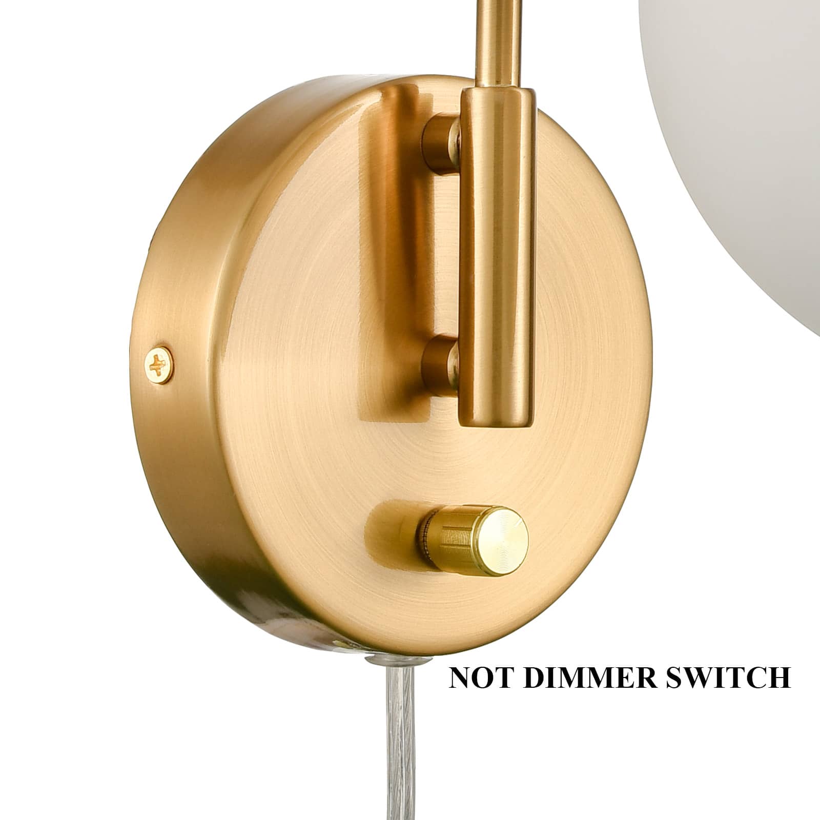 Gold & Brass Modern Plug-in Glass Wall Lamp | Claxy