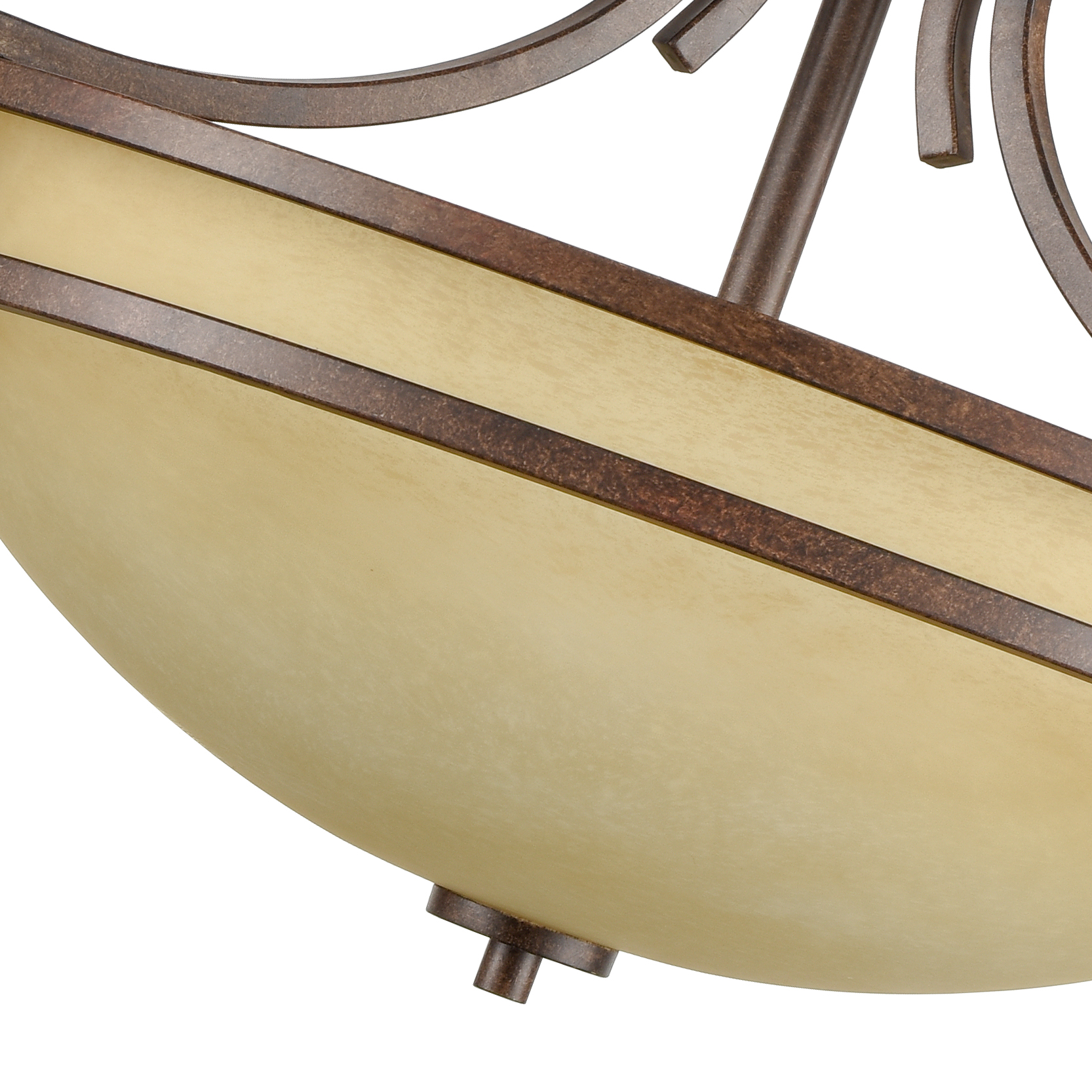 Bronze Rustic Scavo Glass Foyer Pendant Chandelier - | Claxy