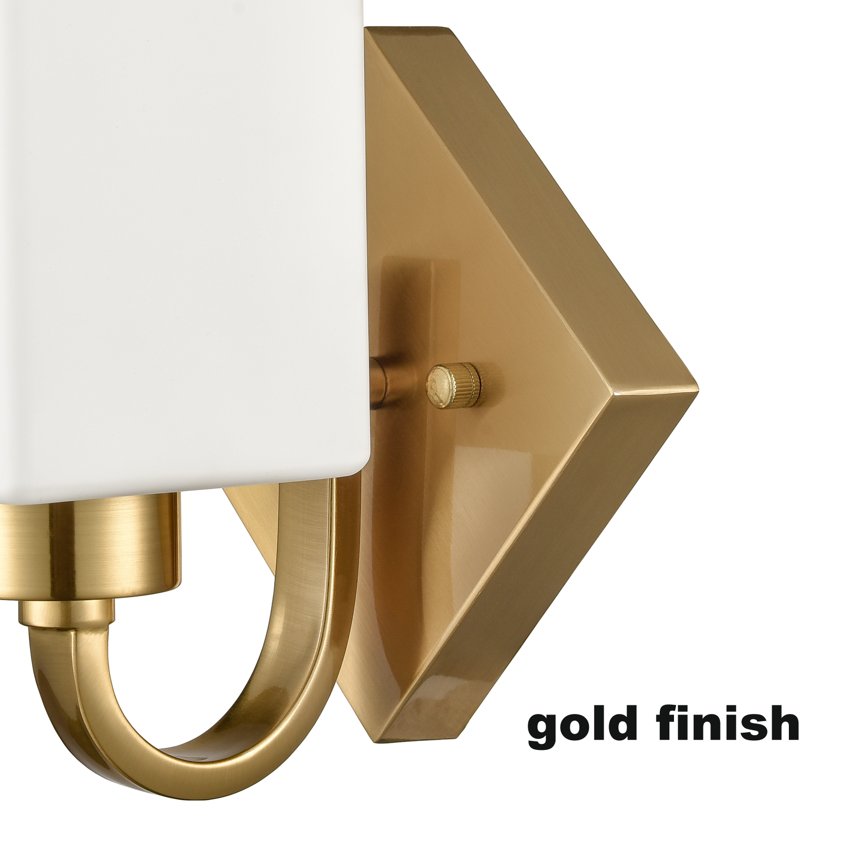 Set of 2 Square Brass Gold Wall Light Fixtures with Glass