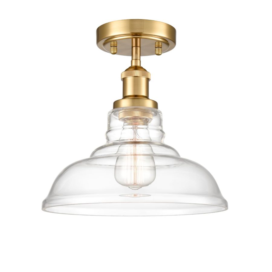 Modern Brass Ceiling Light Glass Dome Shade | CLAXY