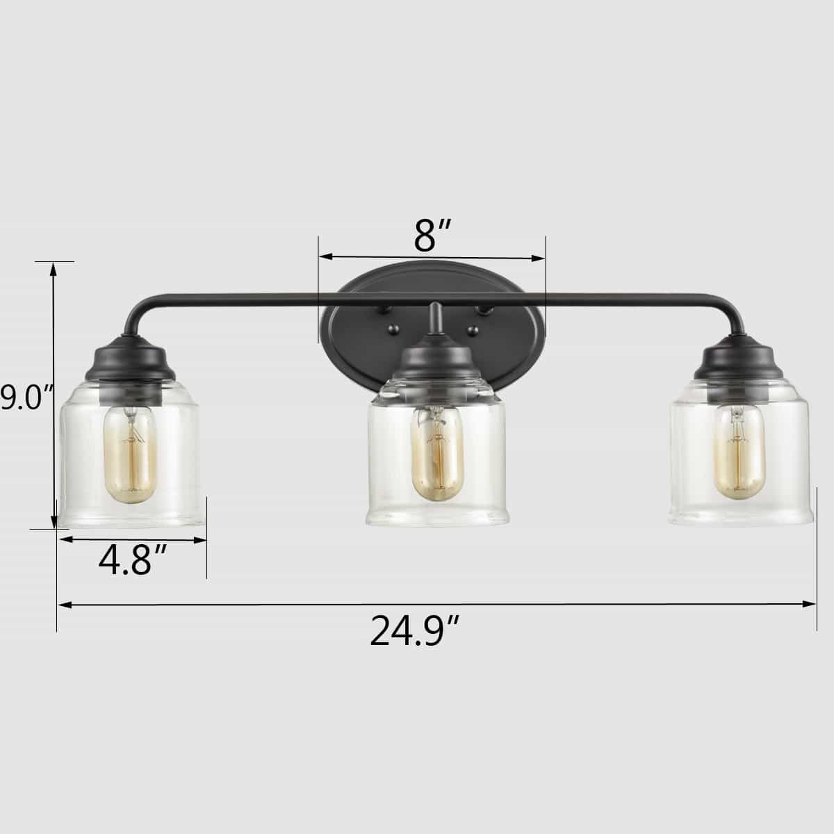 Glass Vanity Wall Sconce - 3 Lights | Claxy