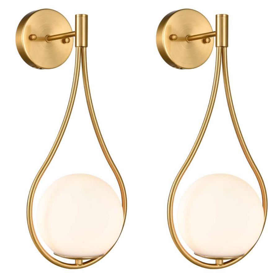 Modern Wall Sconce Milk Globe Light 2 Pack| Claxy Lighting