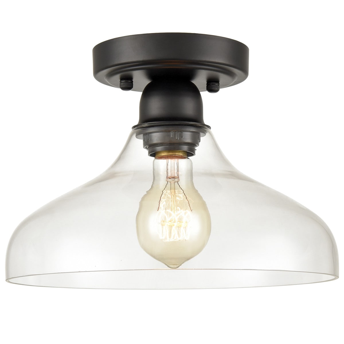 Semi Flush Ceiling Lights with Open Glass Fixture | Claxy