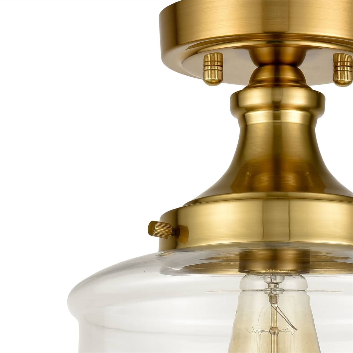 Schoolhouse Glass Modern Brass Ceiling Lights | Claxy