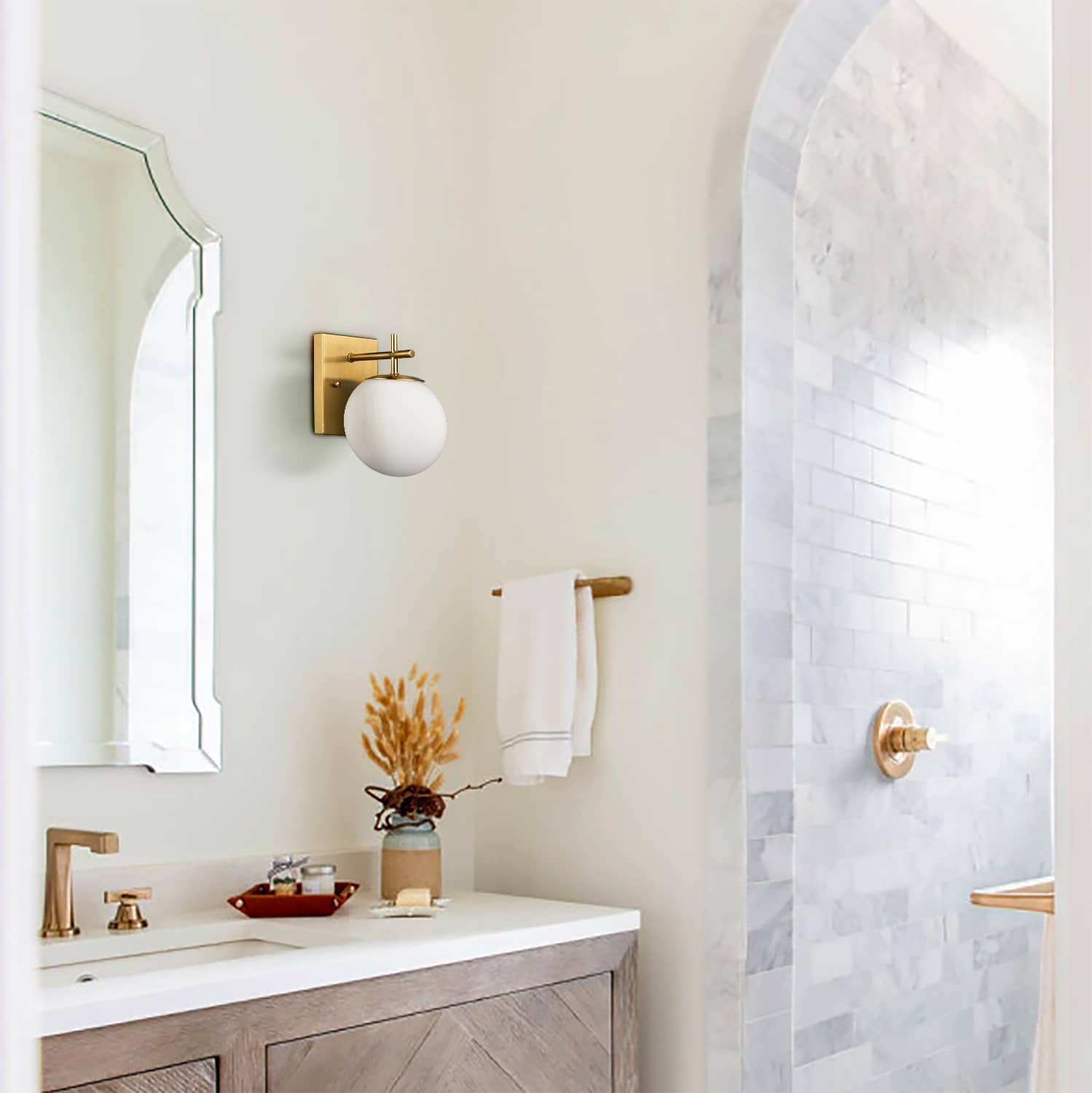 Mid Century Modern Globe Sconce - 2 Light | Claxy Lighting