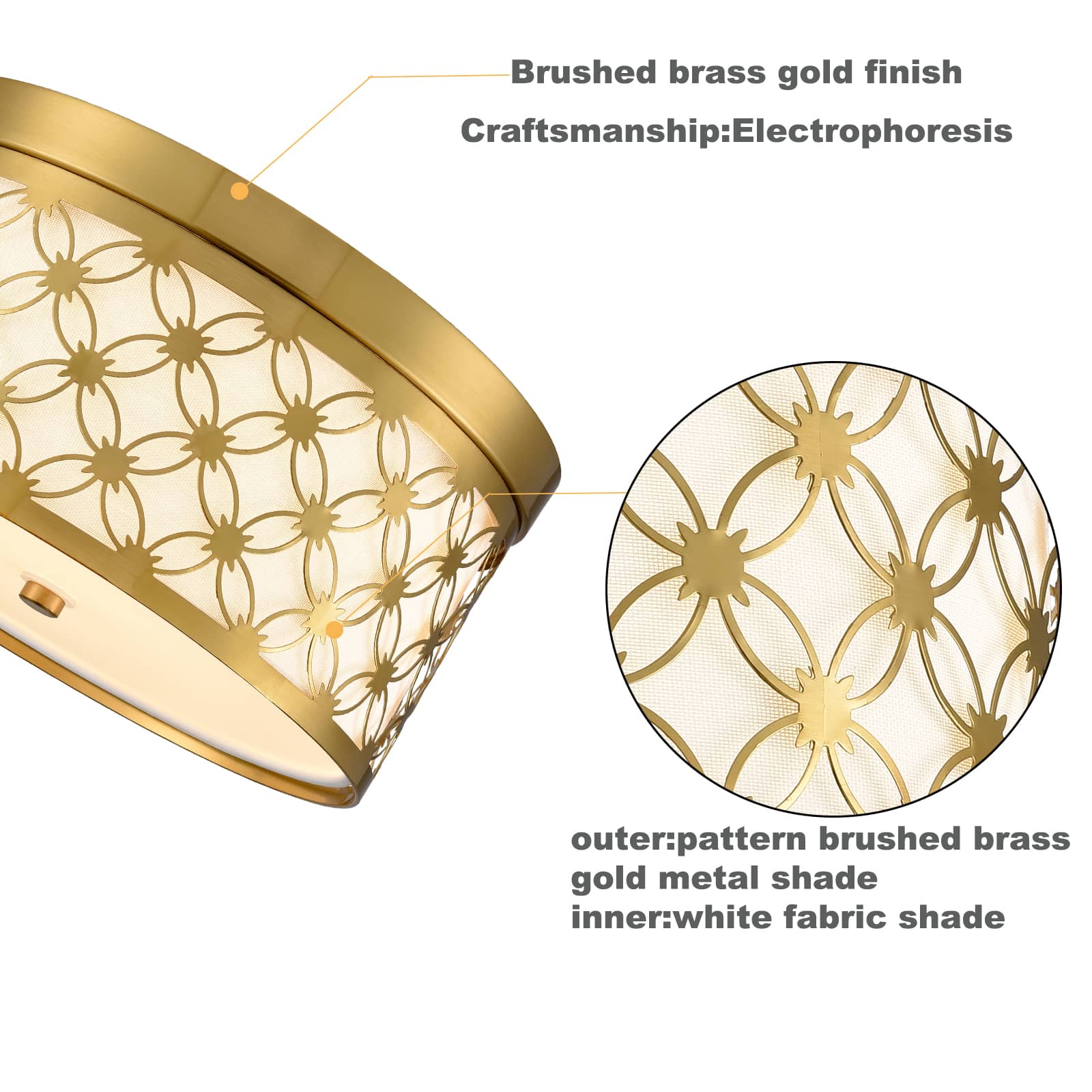 Drum Gold LED Ceiling Light diammable 3000-5000K | Claxy