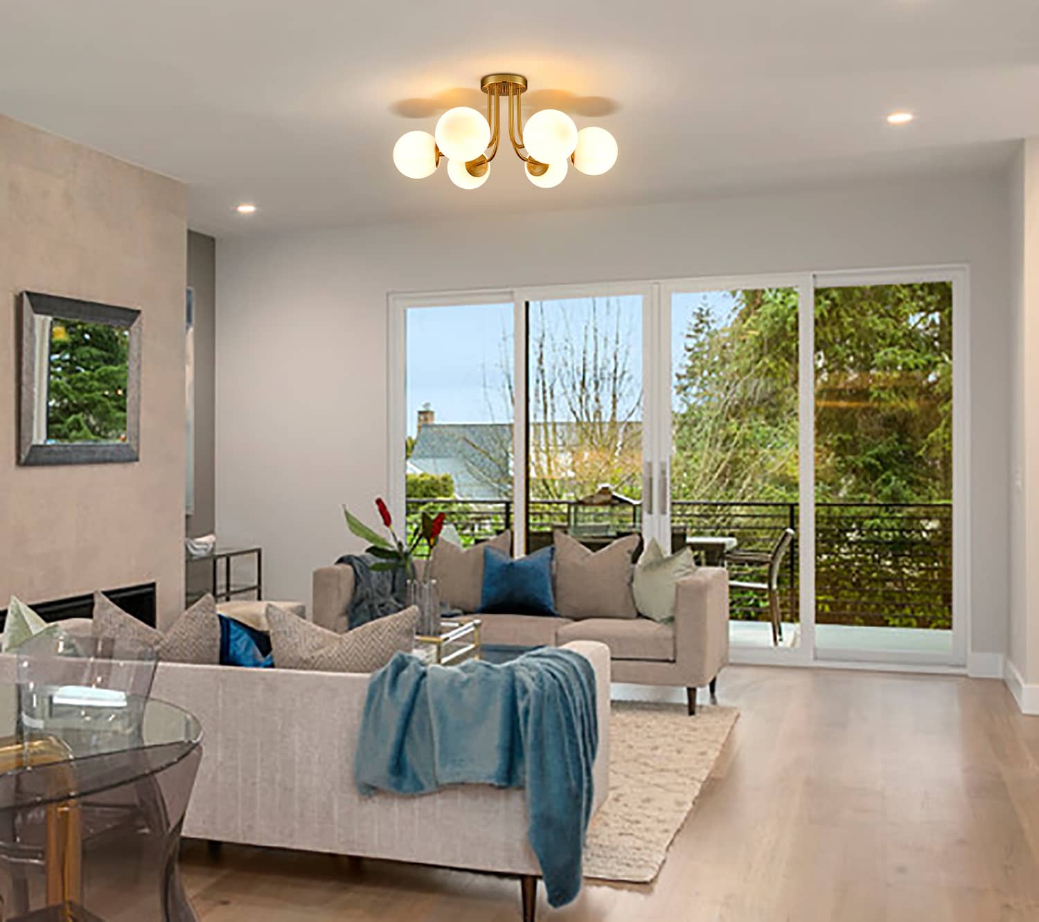 Modern Globe Ceiling Light - 6 Light | Claxy Lighting