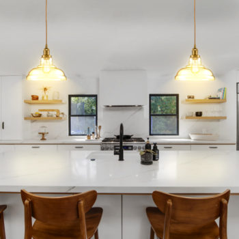 Brass Pendant Light Modern Barn-shaped Glass Kitchen |Claxy