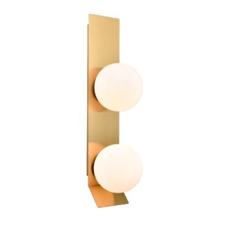 Brass Opal Globe Glass Sconce 2 Light | Claxy Lighting