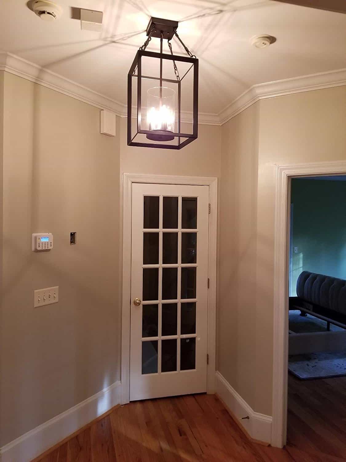 Vintage Square Cage Semi-flush Lantern Ceiling Light| Claxy