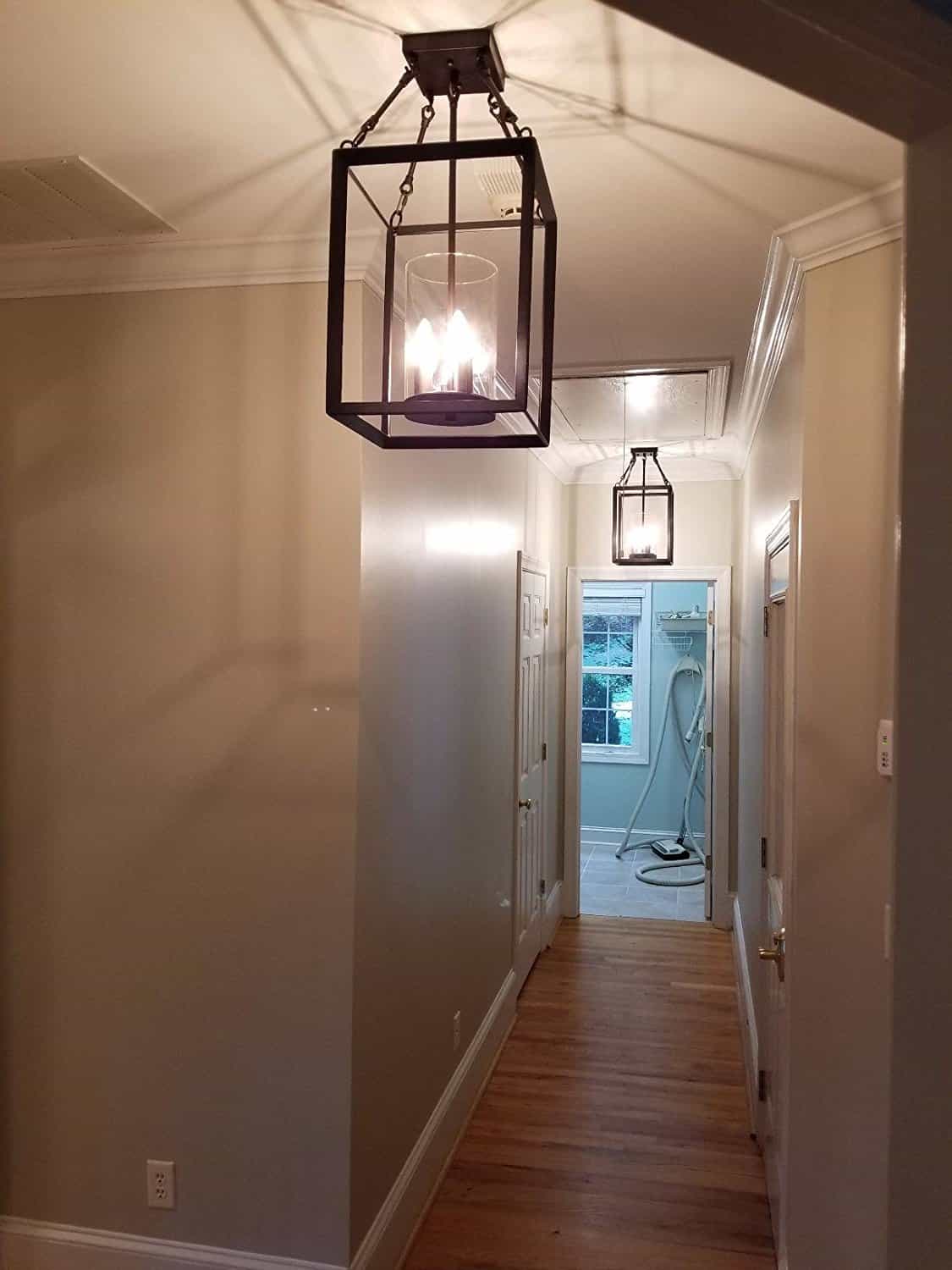 Vintage Square Cage Semi-flush Lantern Ceiling Light| Claxy