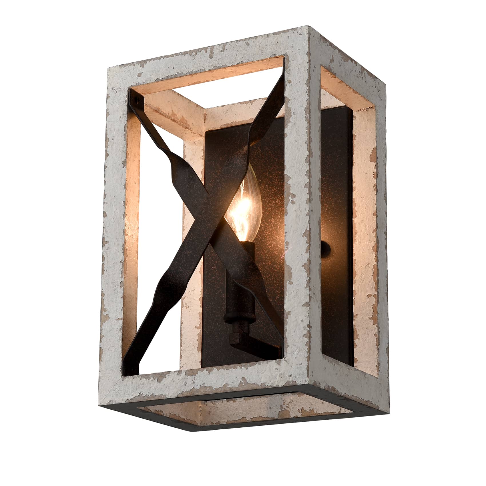 Farmhouse Wooden Wall Sconce Rustic Mail Box Lamp | Claxy
