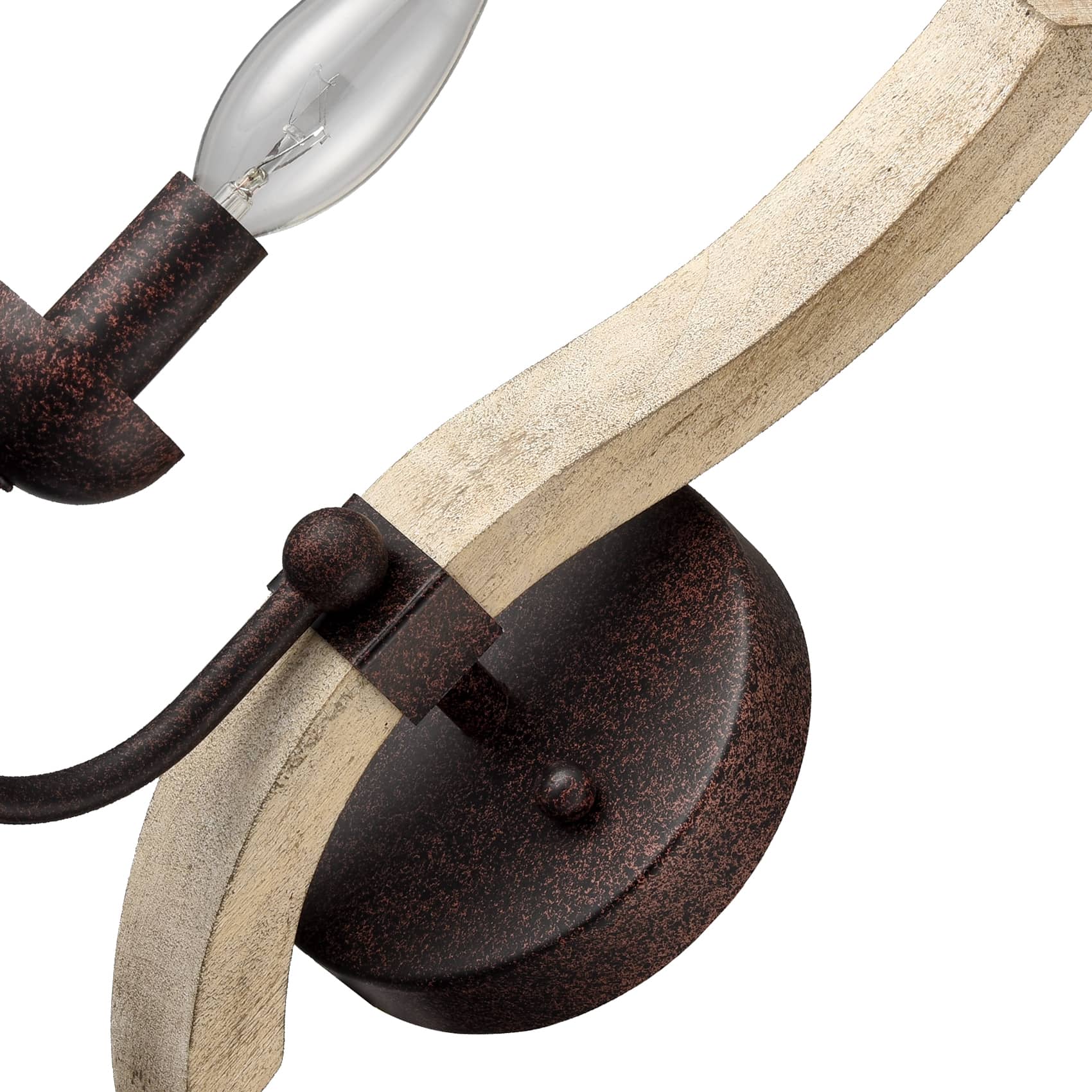 Farmhouse Wall Sconce Wooden Candle Rustic Wall Lamp