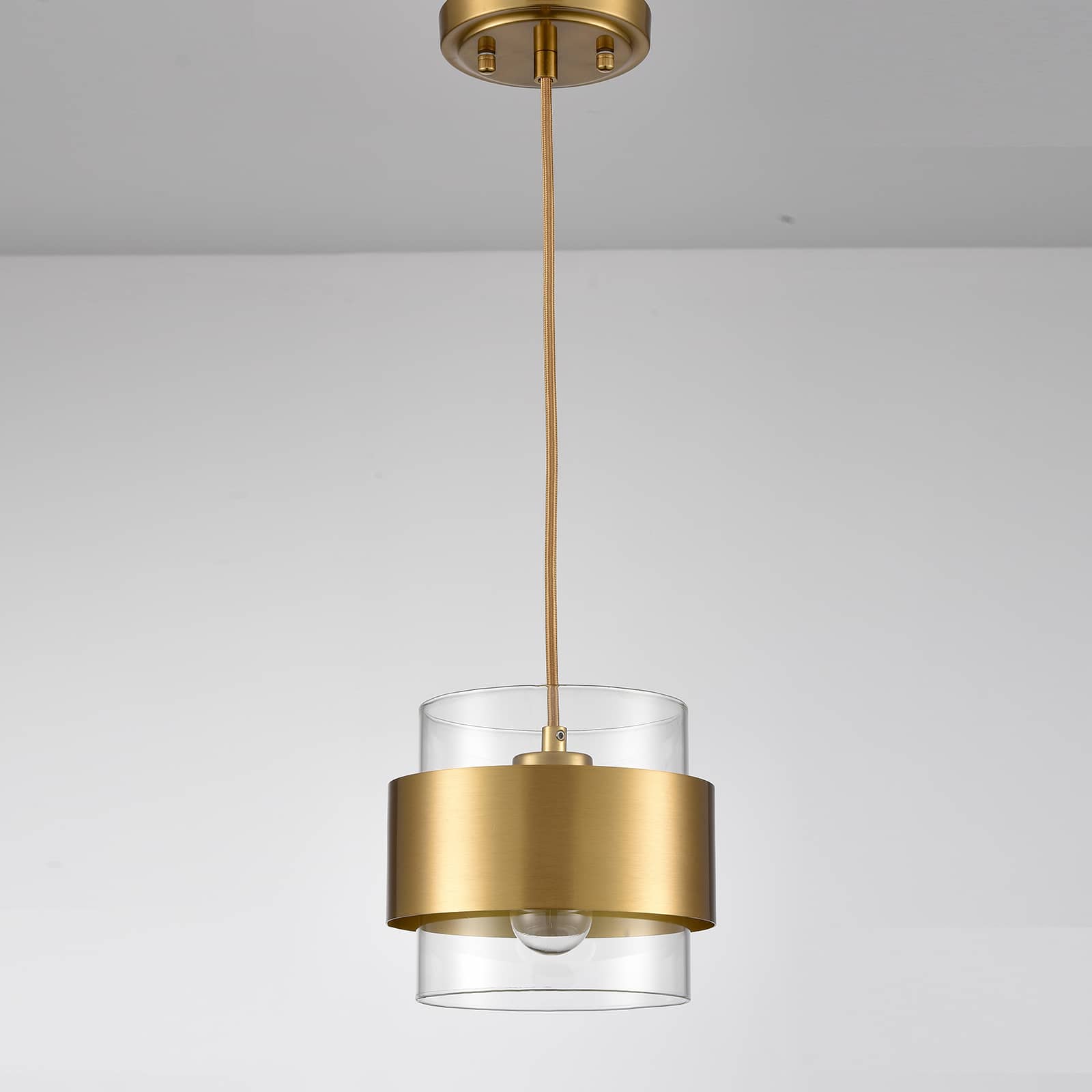 Modern Brass Pendant Light mini Glass Kitchen Hanging Light