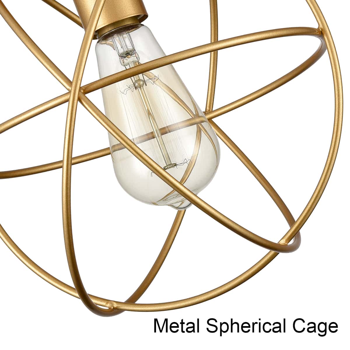 Spherical Ceiling Light Gold Semi Flush Mount Light | Claxy