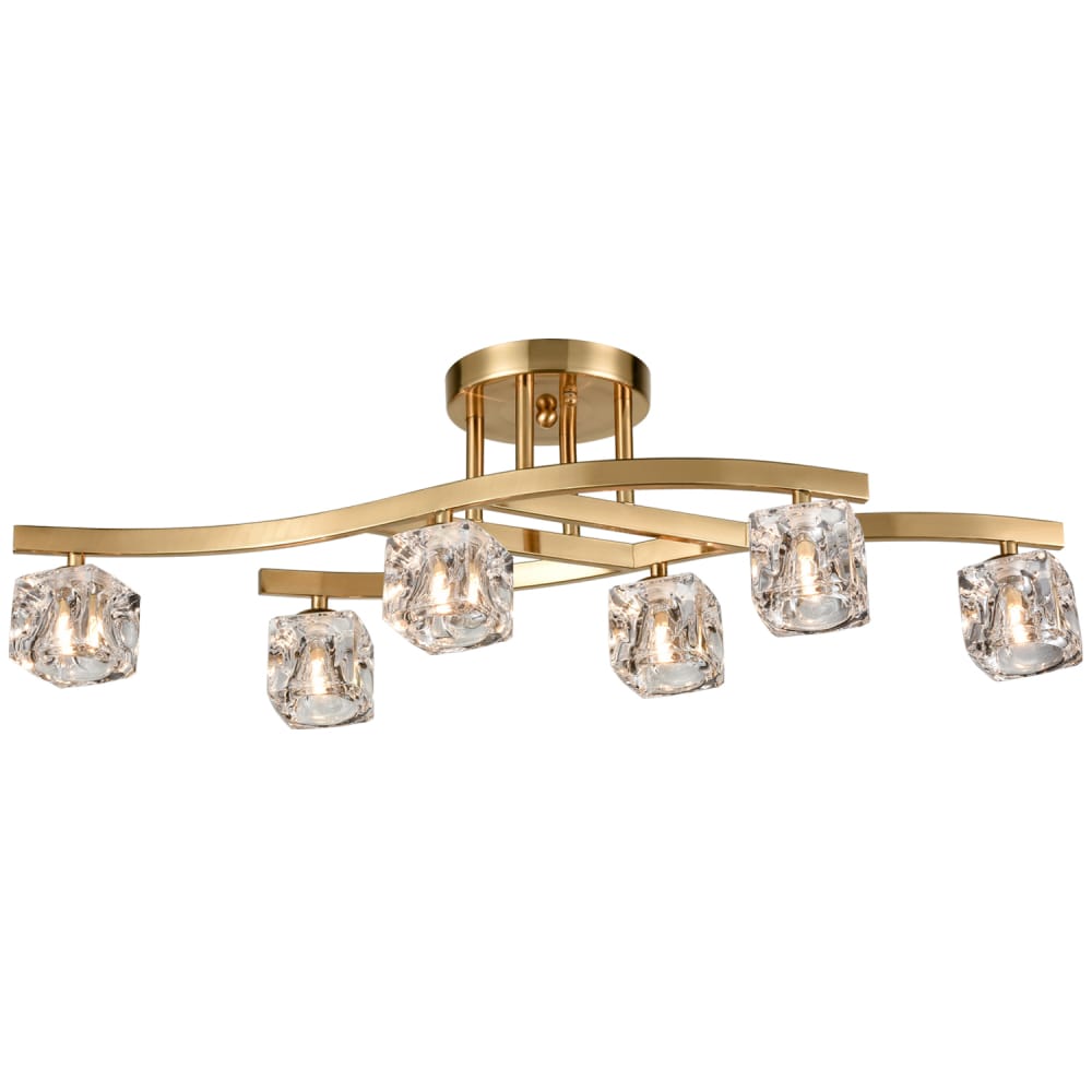 Modern Crystal Ceiling Lights Gold-6-Light | Claxy