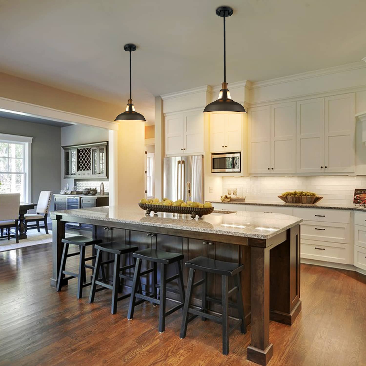 Industrial Black Barn Pendant Light - 1-Light Loft Fixture