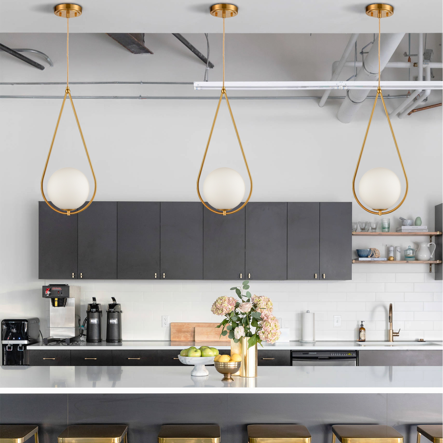 Single Globe Pendant Light Gold | Claxy Lighting