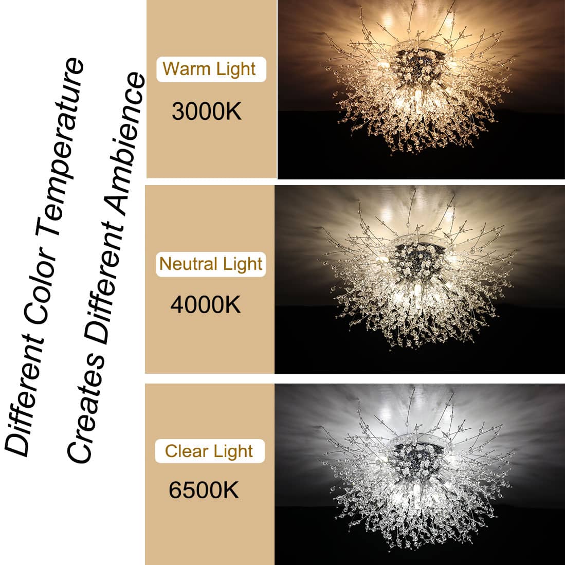 Modern 8-Light Crystal Ceiling Light Chrome| Claxy