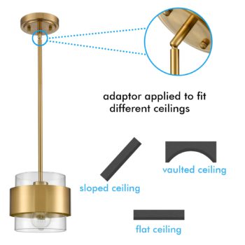 Modern Brass Pendant Light mini Glass Kitchen Hanging Light