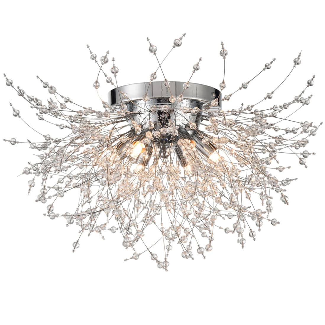 Modern Crystal Sputnik Ceiling Light Chrome | Claxy
