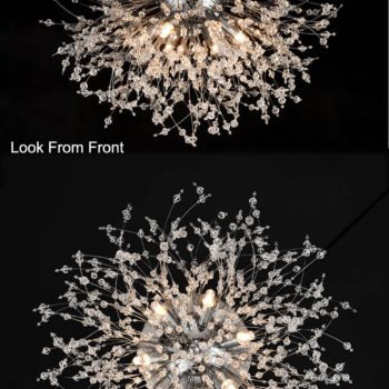 Modern Crystal Sputnik Ceiling Light Chrome | Claxy